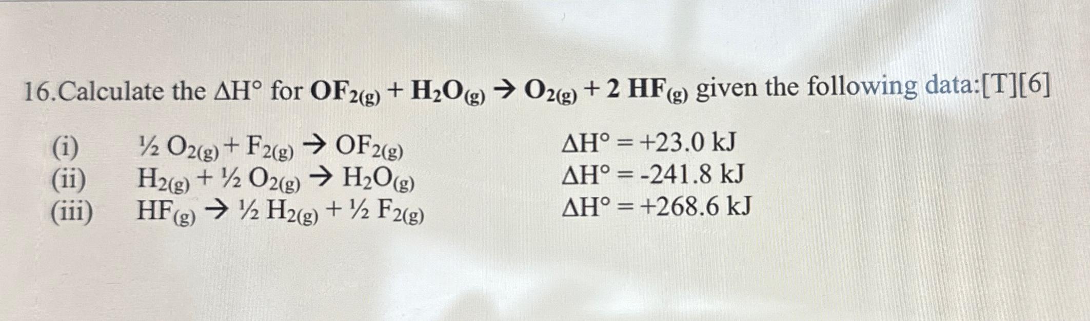 Solved Calculate the \\\\Delta H\\\\deg for | Chegg.com