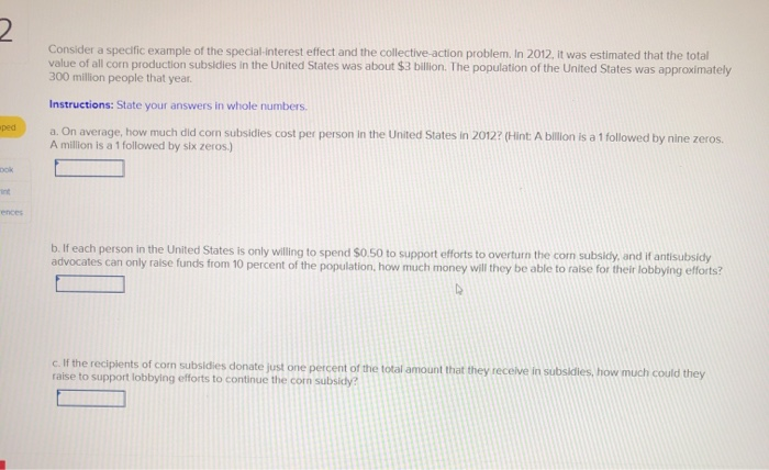 Solved Consider a specific example of the special-interest | Chegg.com