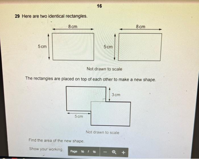 Solved 16 29 Here Are Two Identical Rectangles 8 Cm 8 Cm 5