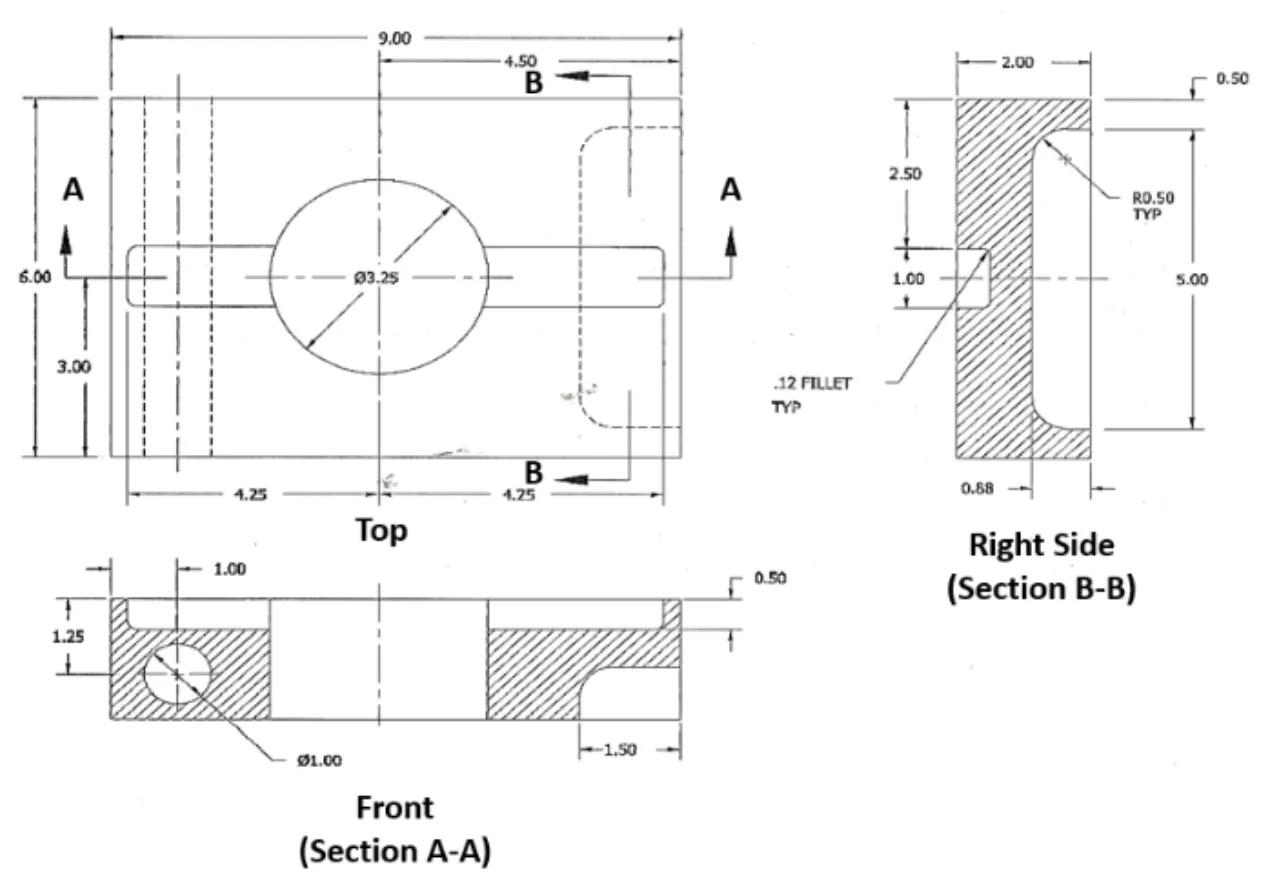 Solved Engineering Drawing 2: Section and Isometric Drawing | Chegg.com
