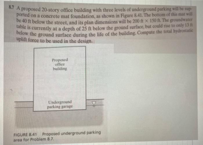 Solved 8.7 A proposed 20-story office building with three | Chegg.com