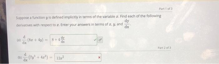 Solved Suppose a function y is defined implicitly in terms | Chegg.com