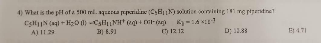 Solved 4) What is the \\( \\mathrm{pH} \\) of a \\( 500 | Chegg.com