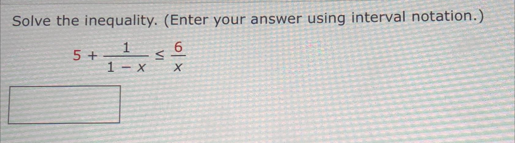 Solved Solve the inequality. (Enter your answer using | Chegg.com