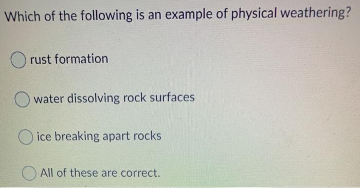 Solved Which of the following is an example of physical | Chegg.com