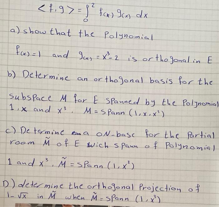 Solved Let E be the Euclidean space (inner product space) of | Chegg.com