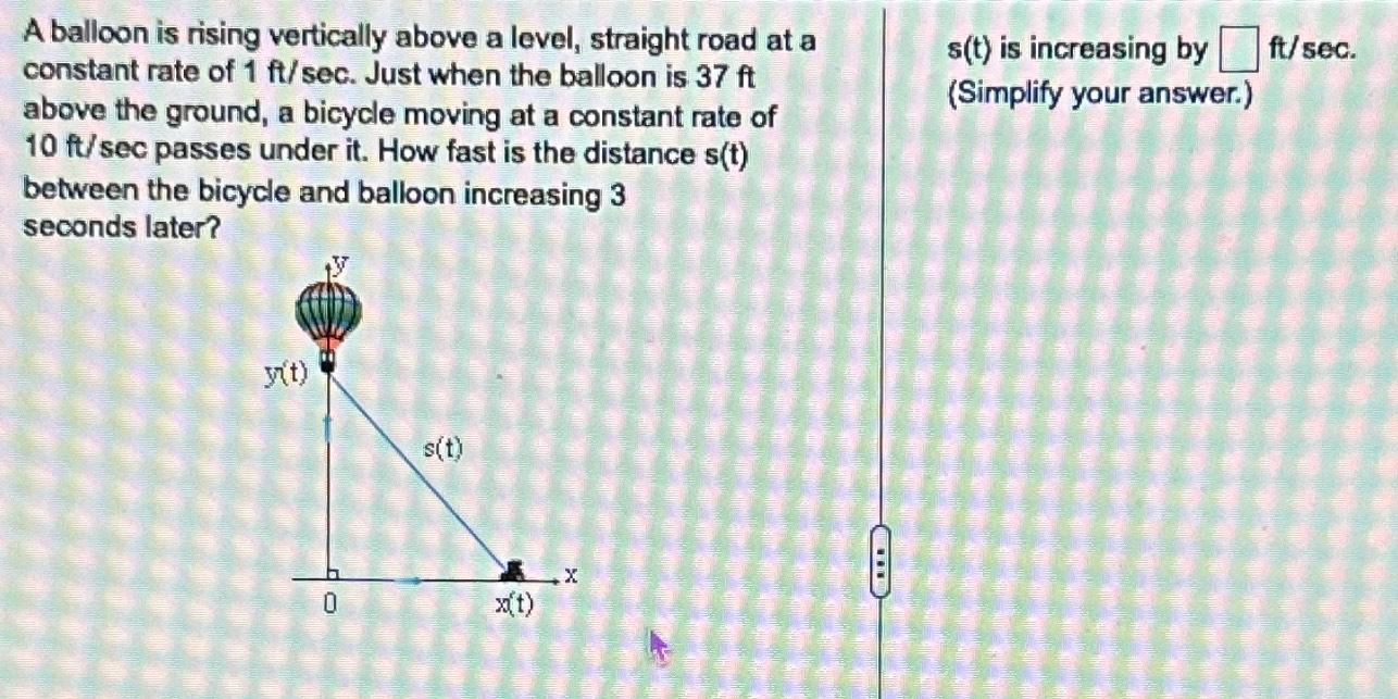 Solved A balloon is rising vertically above a level, | Chegg.com