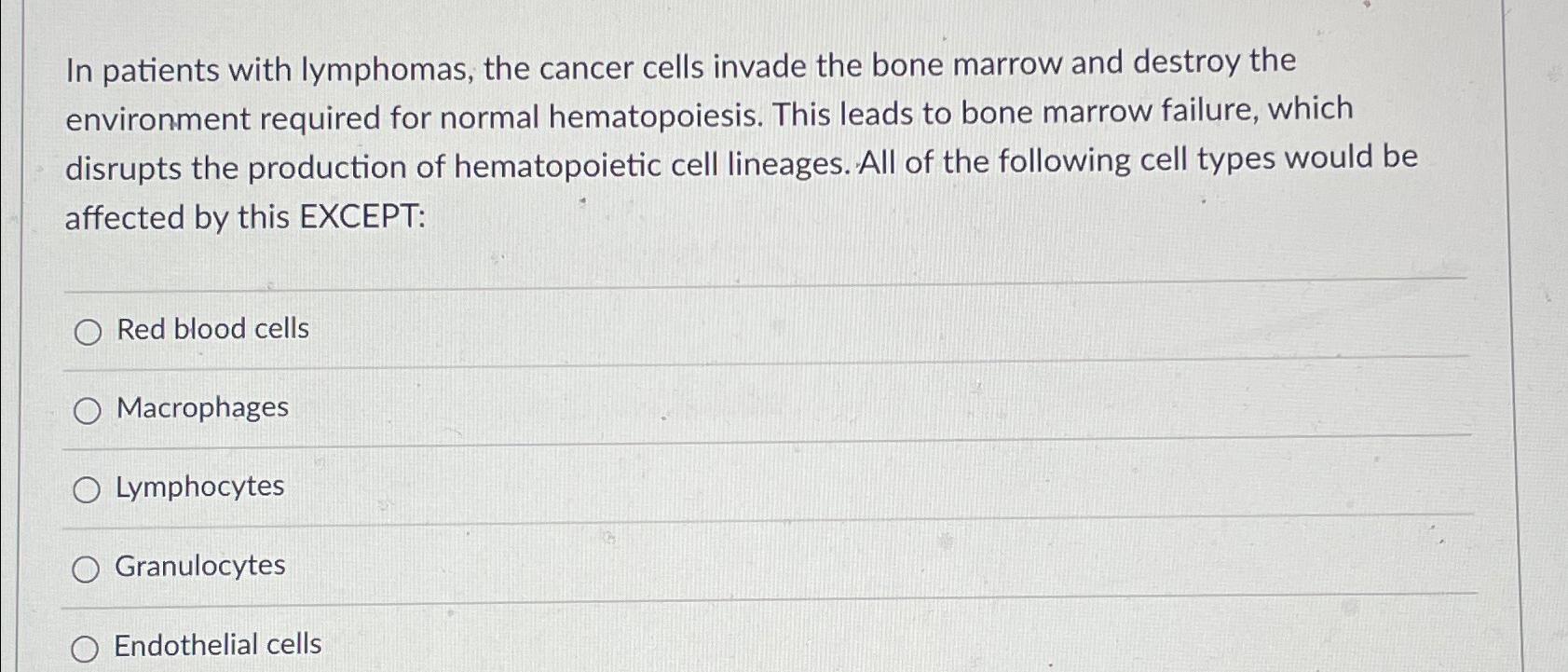 Solved In patients with lymphomas, the cancer cells invade | Chegg.com