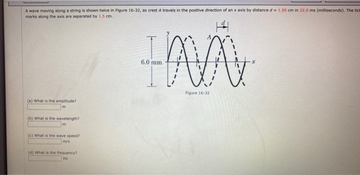 Solved A wave moving along a string is shown twice in Figure | Chegg.com