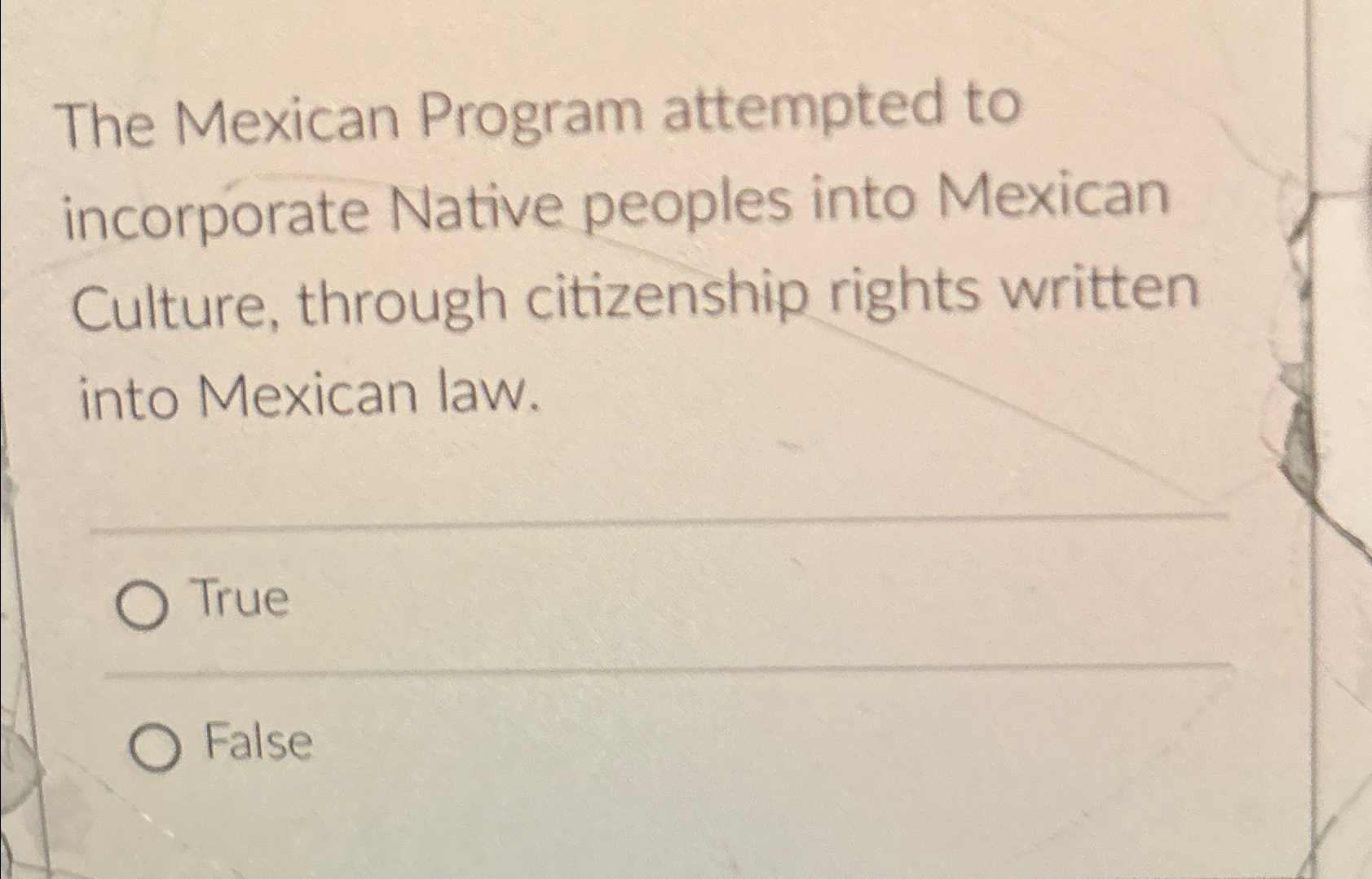 Solved The Mexican Program attempted to incorporate Native | Chegg.com