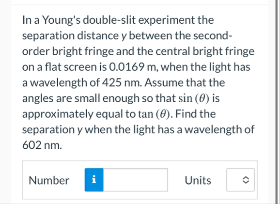 Solved In a Young's double-slit experiment the separation | Chegg.com