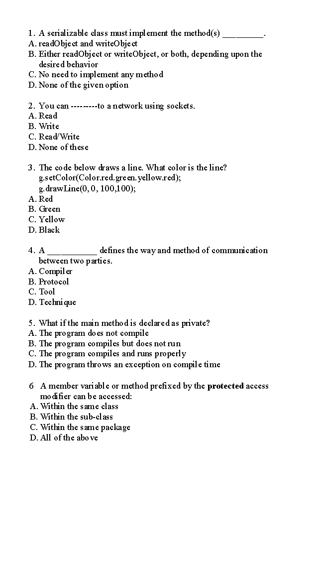 Solved A Serializable Class Must Implement The Methods 