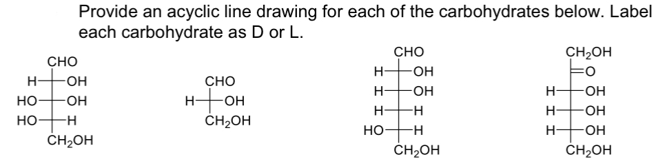 Solved Provide an acyclic line drawing for each of the | Chegg.com