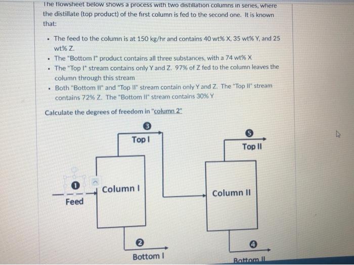 Solved . . The flowsheet below shows a process with two | Chegg.com
