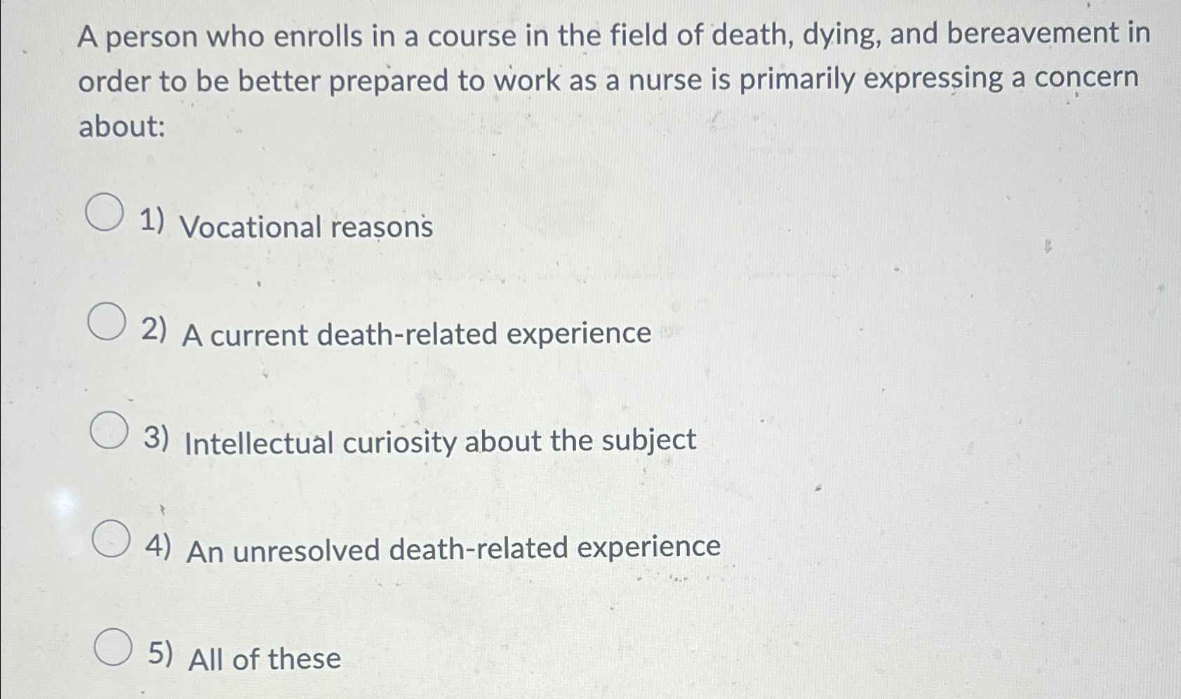 Solved A person who enrolls in a course in the field of | Chegg.com