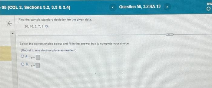 Solved 05 Cql 2 Sections 3 2 3 3 And 3 4 K Find The Sample