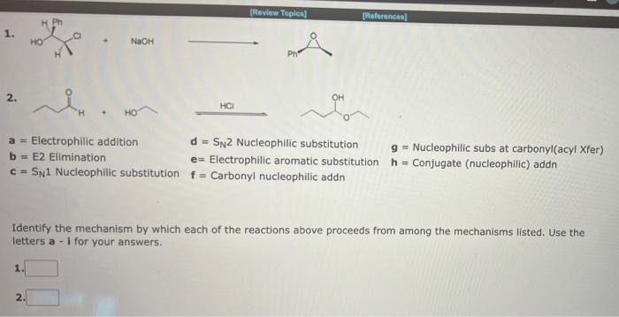 Solved [Review Toples) [References HP 1. HO . NaOH 2. OH HCI | Chegg.com