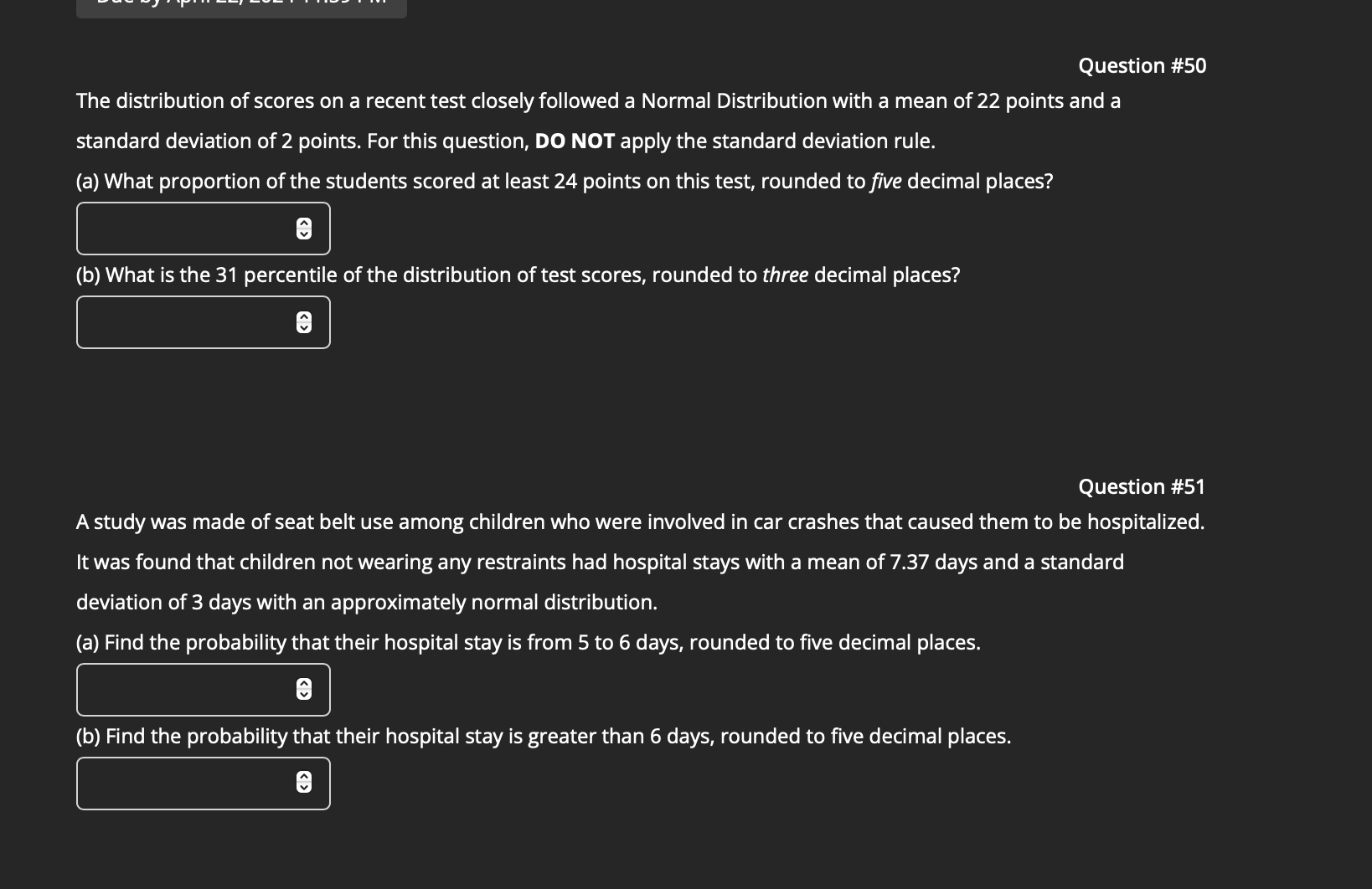 Solved Question #50The distribution of scores on a recent | Chegg.com