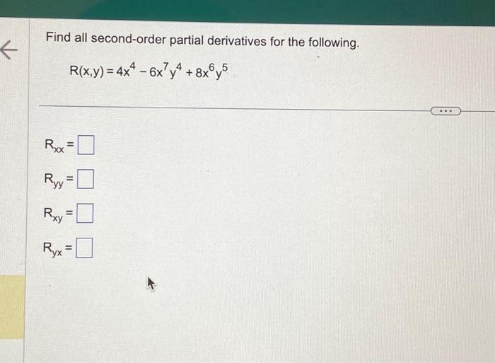 Solved ← Find all second-order partial derivatives for the | Chegg.com