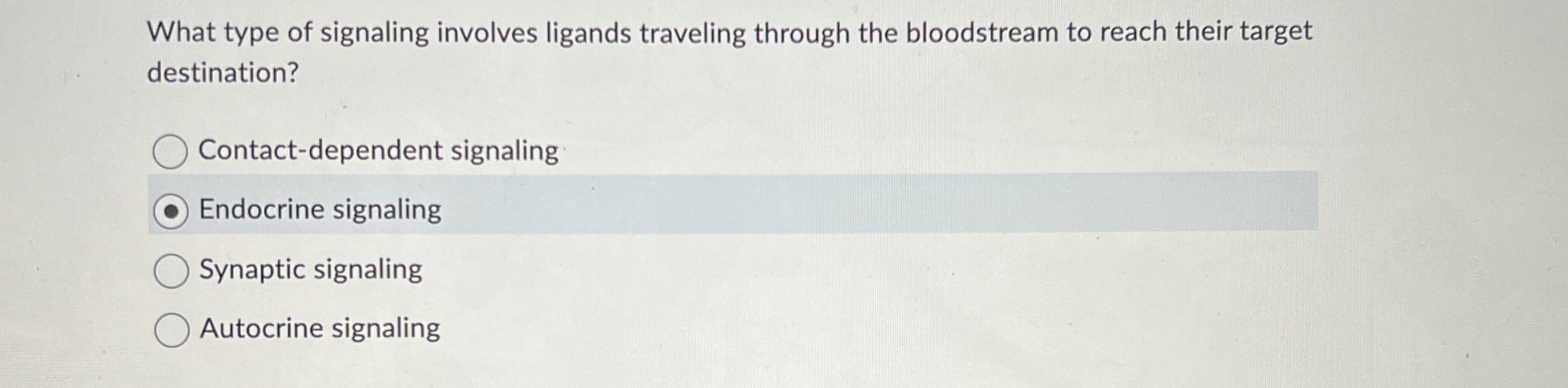 Solved What type of signaling involves ligands traveling | Chegg.com