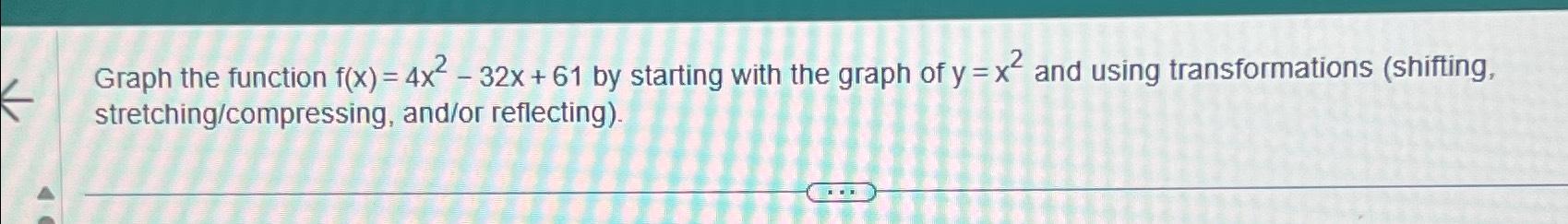 Solved Graph the function f(x)=4x2-32x+61 ﻿by starting with | Chegg.com