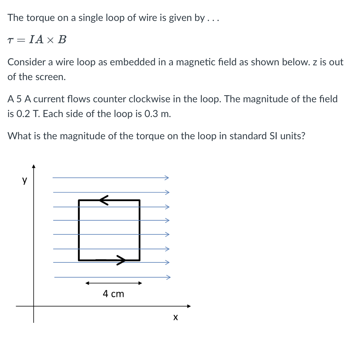 Solved The torque on a single loop of wire is given by | Chegg.com