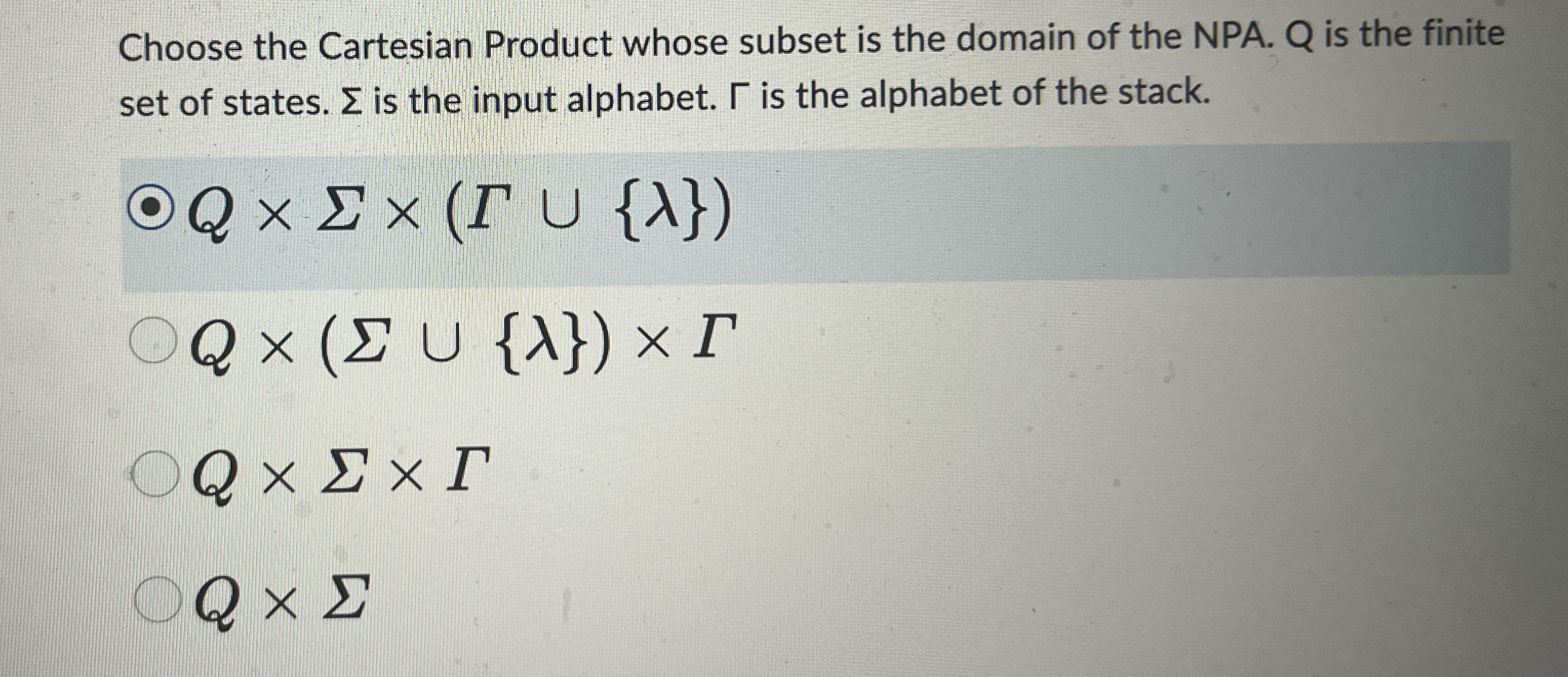 Solved Choose the Cartesian Product whose subset is the | Chegg.com