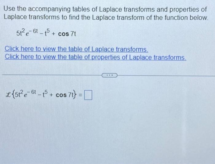 Solved Use the accompanying tables of Laplace transforms and | Chegg.com