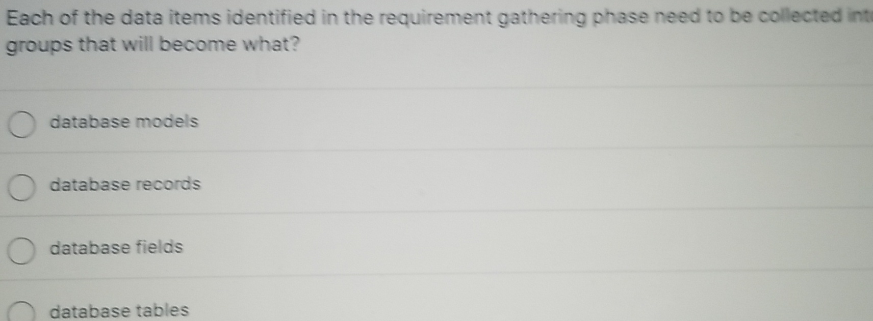 Solved Each of the data items identified in the requirement | Chegg.com
