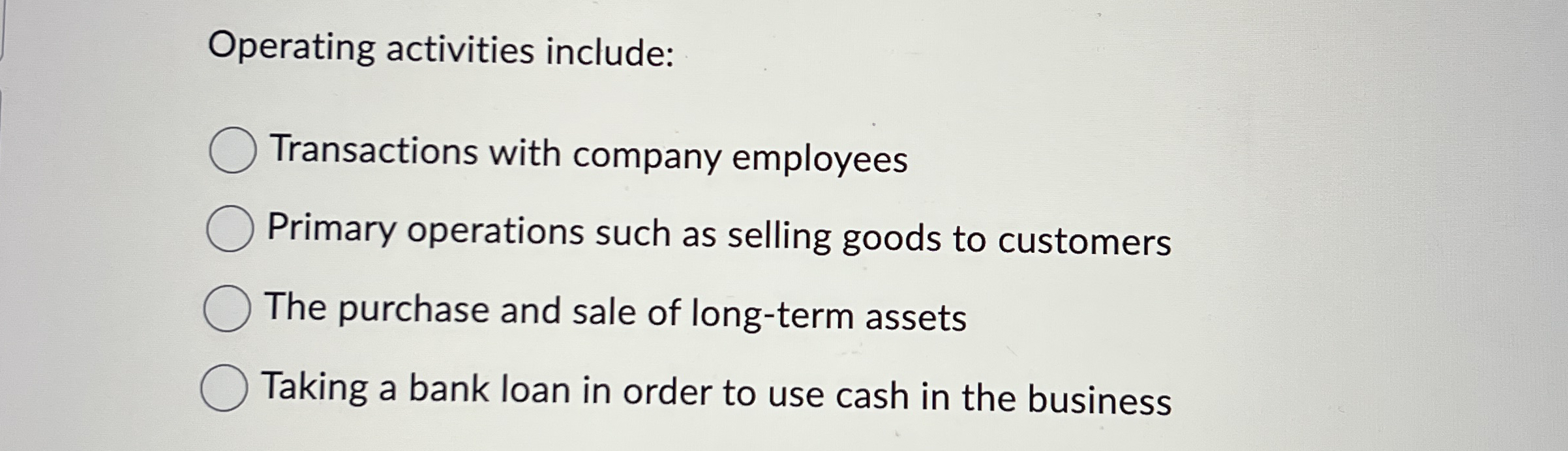 Solved Operating activities include:Transactions with | Chegg.com