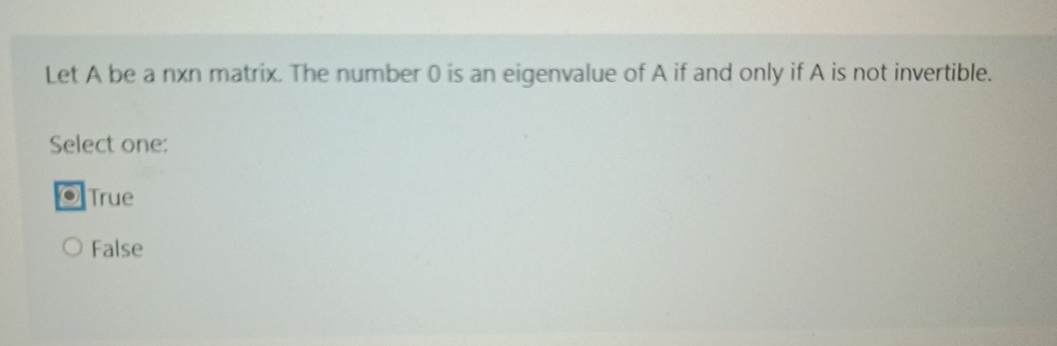 Solved Let A ﻿be a nxn matrix. The number 0 ﻿is an | Chegg.com