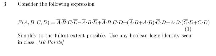 Solved 3 Consider the following expression | Chegg.com