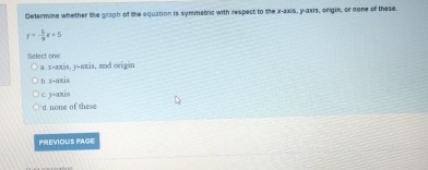 Solved Determine whether Eee graph of the equation is | Chegg.com