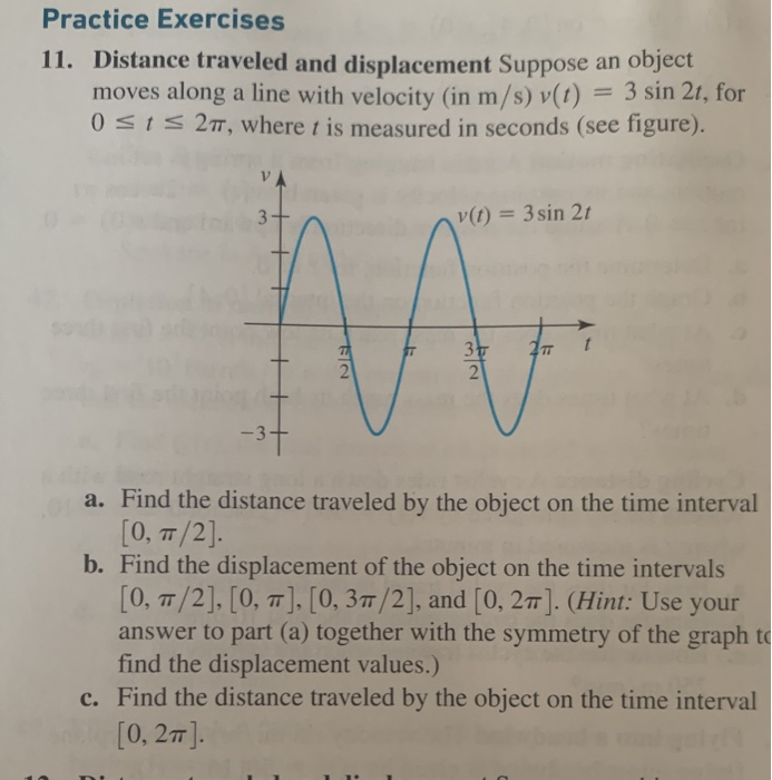 Solved Practice Exercises 11. Distance traveled and | Chegg.com