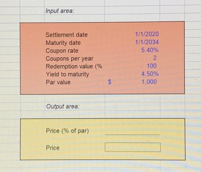 Solved Chapter 7 Question 4 Input area: Settlement date | Chegg.com