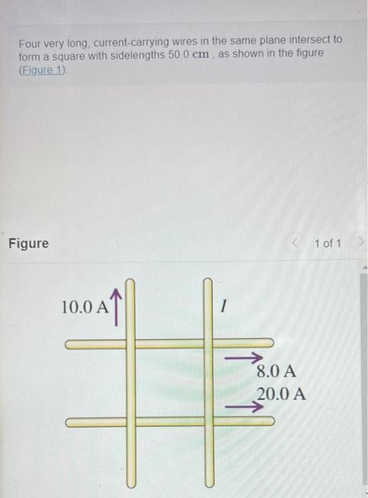 Solved Four very long, current-carrying wires in the same | Chegg.com