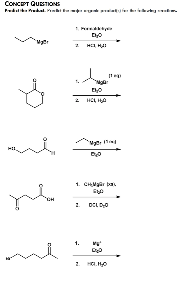 Solved Concept QuestionsPredict the Product. Predict the | Chegg.com