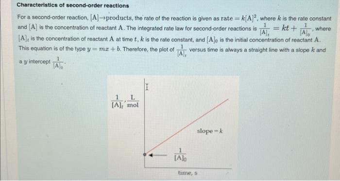Characteristics of second-order reactions For a | Chegg.com