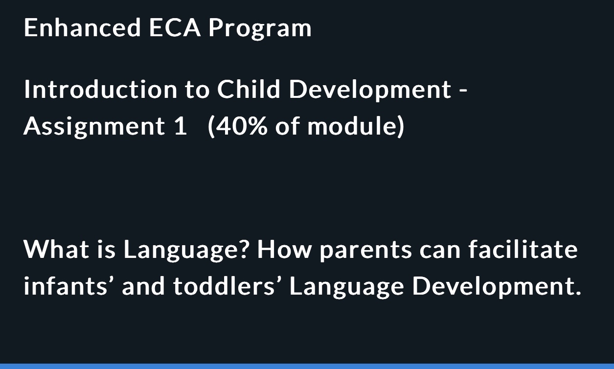 Solved Enhanced ECA ProgramIntroduction to Child Development | Chegg.com