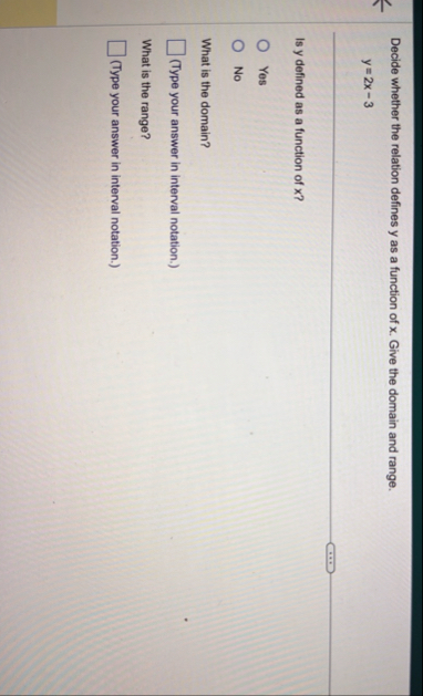 Solved Decide whether the relation defines y ﻿as a function | Chegg.com