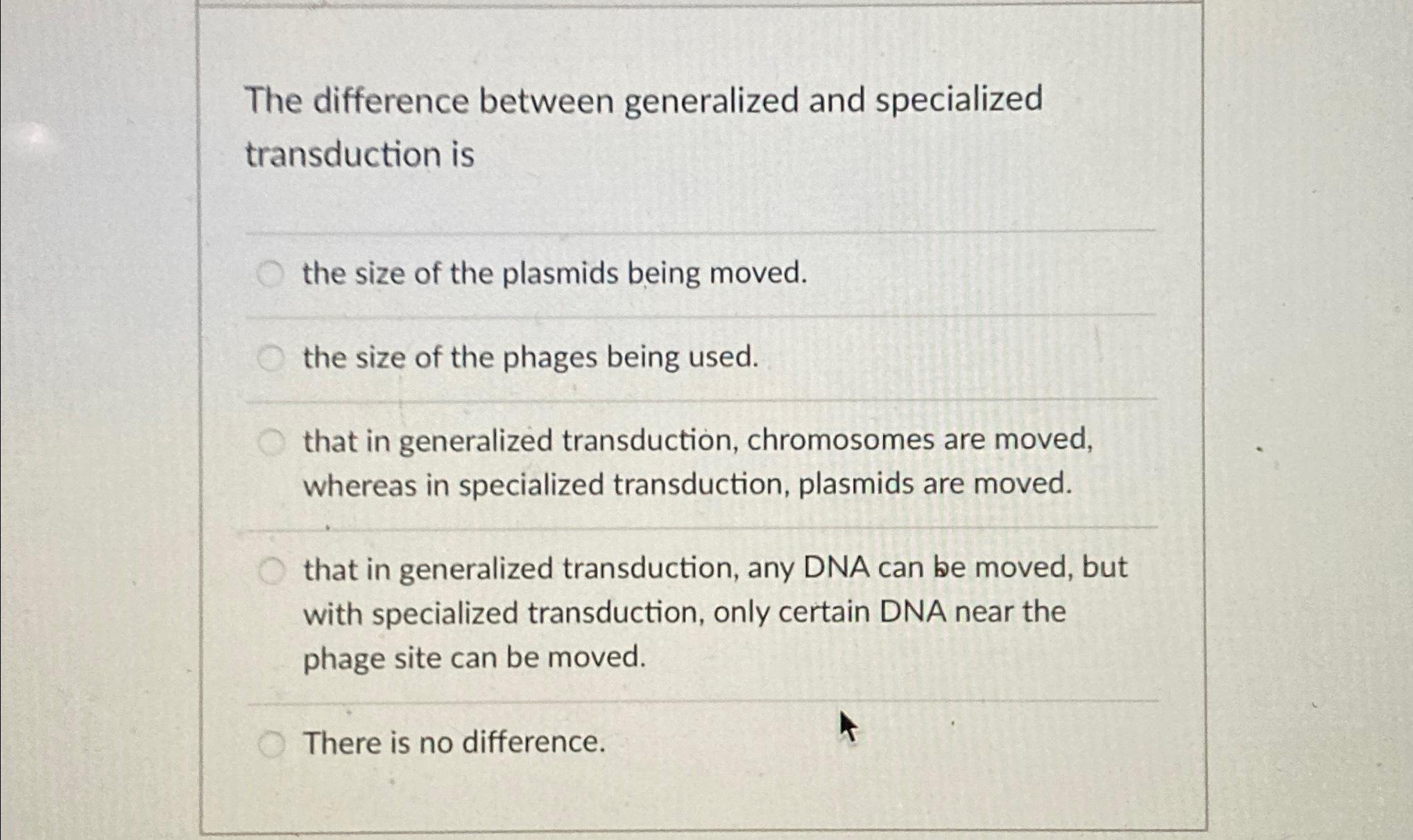 Solved The difference between generalized and specialized | Chegg.com