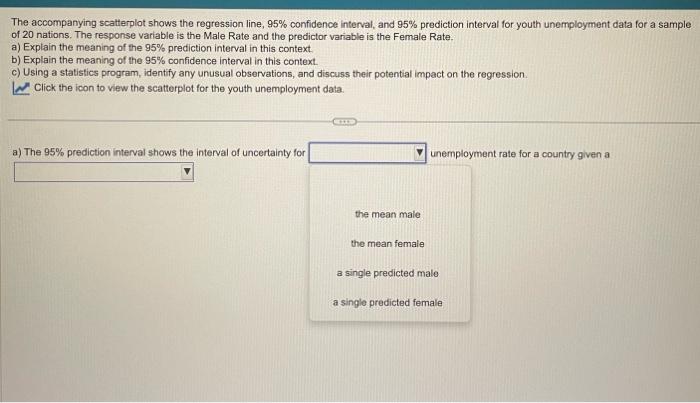 Solved The accompanying scatterplot shows the regression | Chegg.com