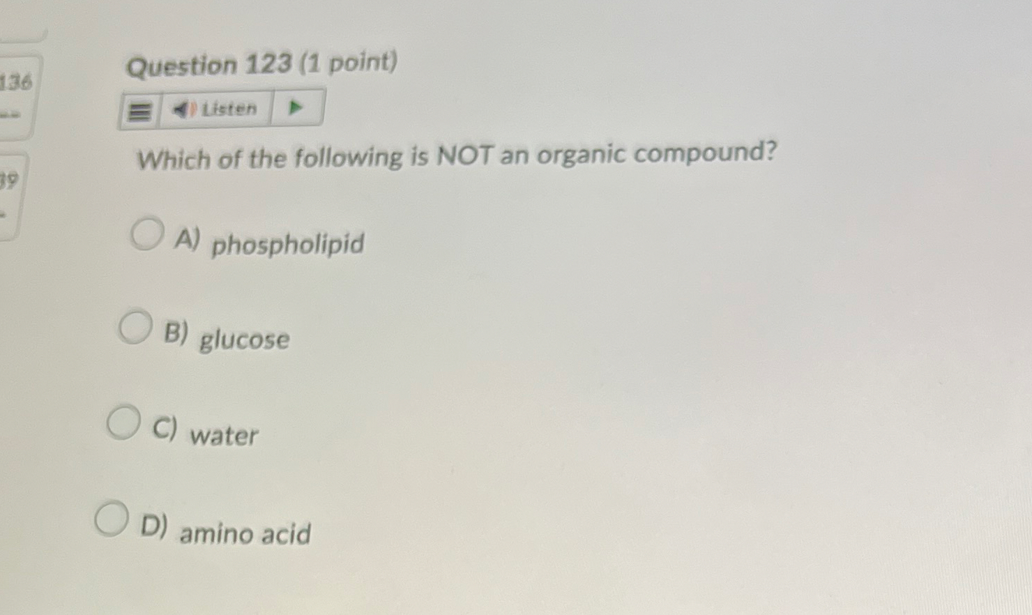 Question 123 (1 ﻿point)ListenWhich of the following | Chegg.com