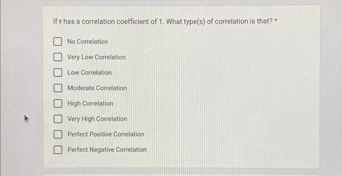 Solved If r has a correlation coefficient of 1 . What | Chegg.com