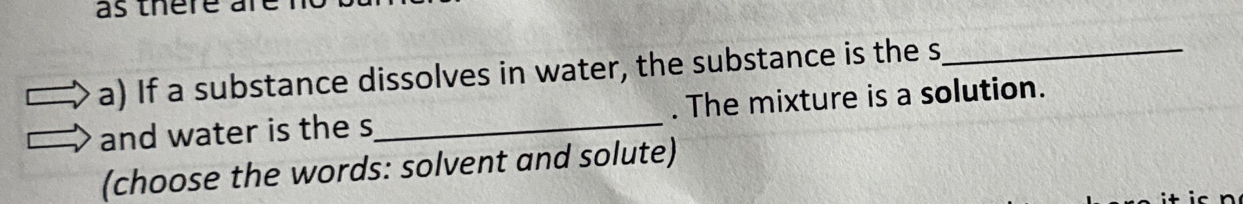 Solved q, ﻿a) ﻿If a substance dissolves in water, the | Chegg.com