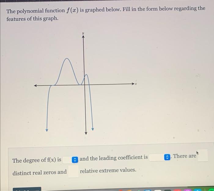 The polynomial function f(x) is graphed below. Fill | Chegg.com