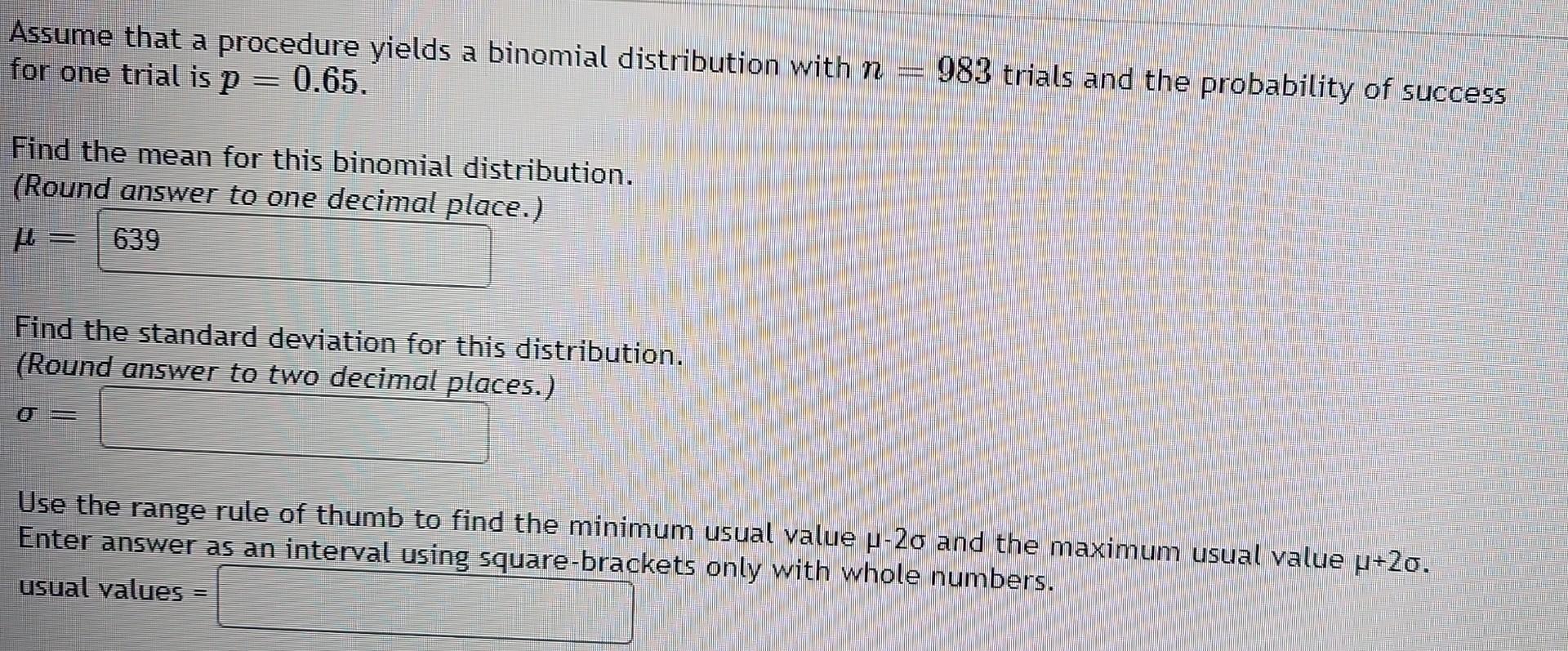 Solved Assume that a procedure yields a binomial | Chegg.com