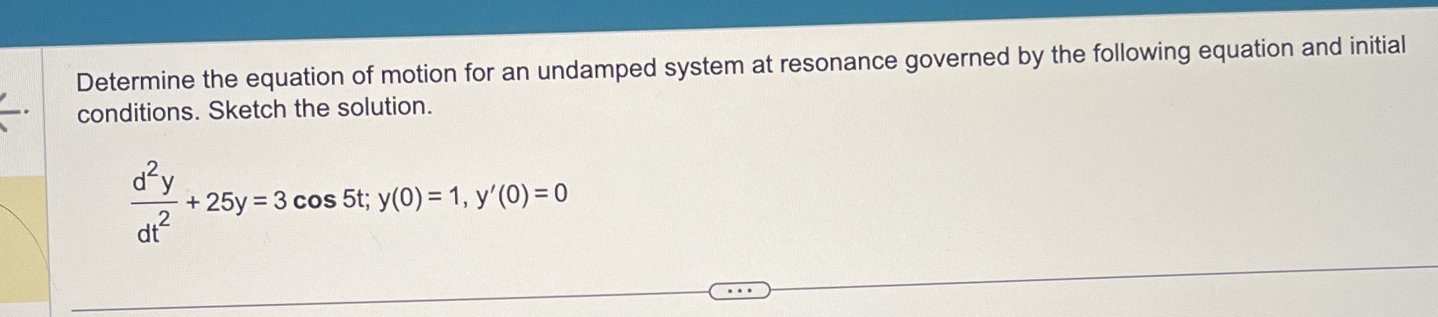 Solved Determine the equation of motion for an undamped | Chegg.com