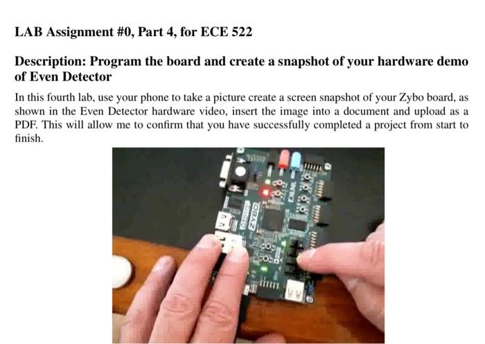 Solved LAB Assignment \#0, Part 4, for ECE 522 Description: | Chegg.com