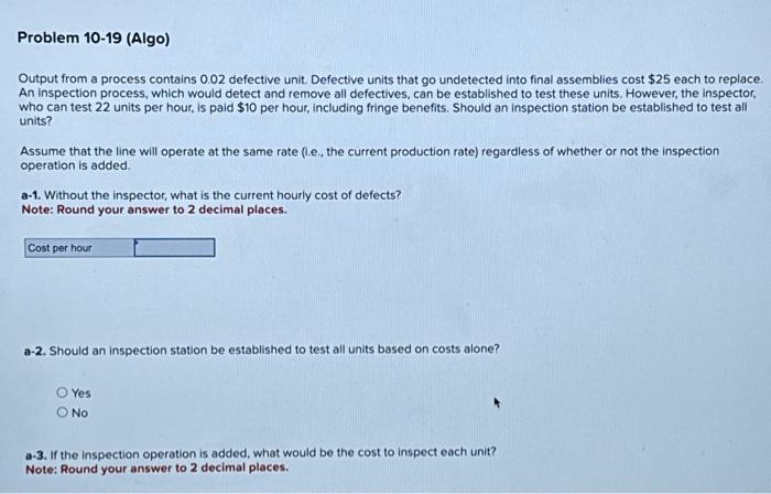 Solved Output from a process contains 0.02 defective unit. | Chegg.com